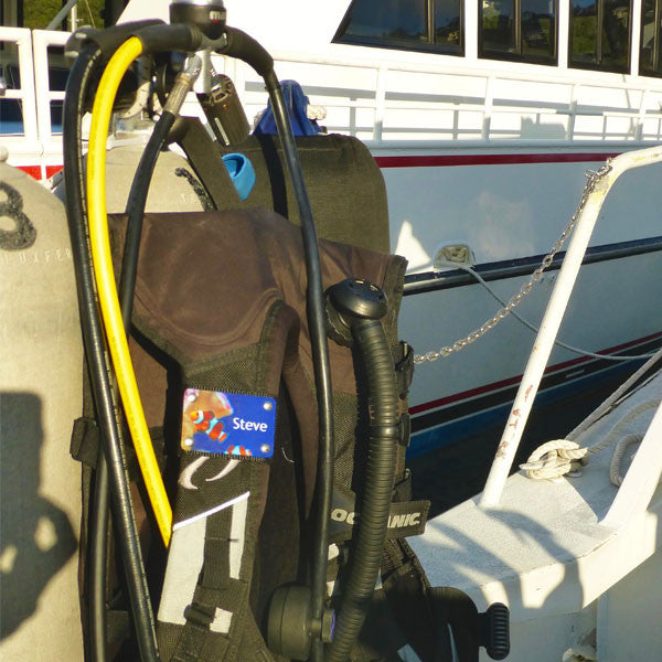 SCUBA BC Name Tag with Emergency Medical-Contact Information Tab ...